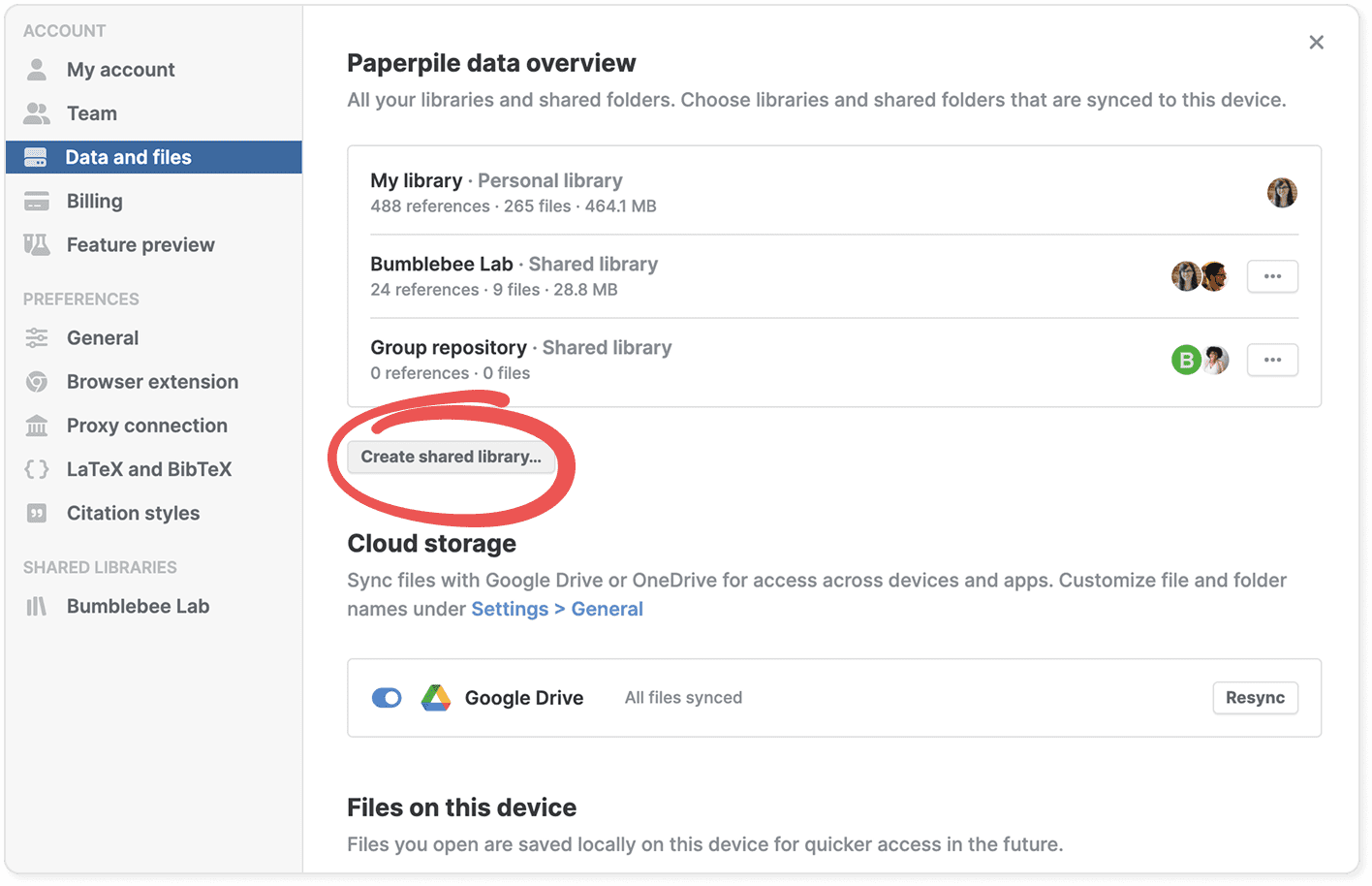 Create a shared library | Paperpile Help Center