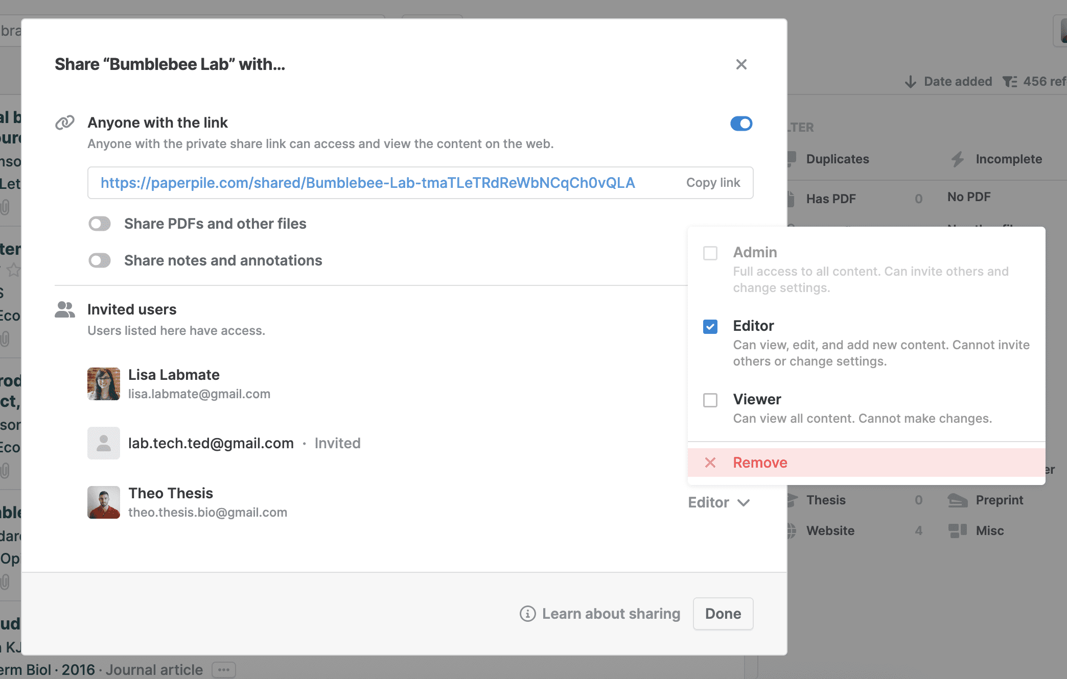 Work with shared libraries | Paperpile Help Center
